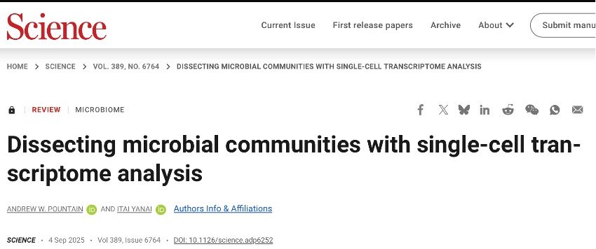 Science Highlights Microbial Single-Cell Transcriptomics: Unlocking New Horizons with M20 ...